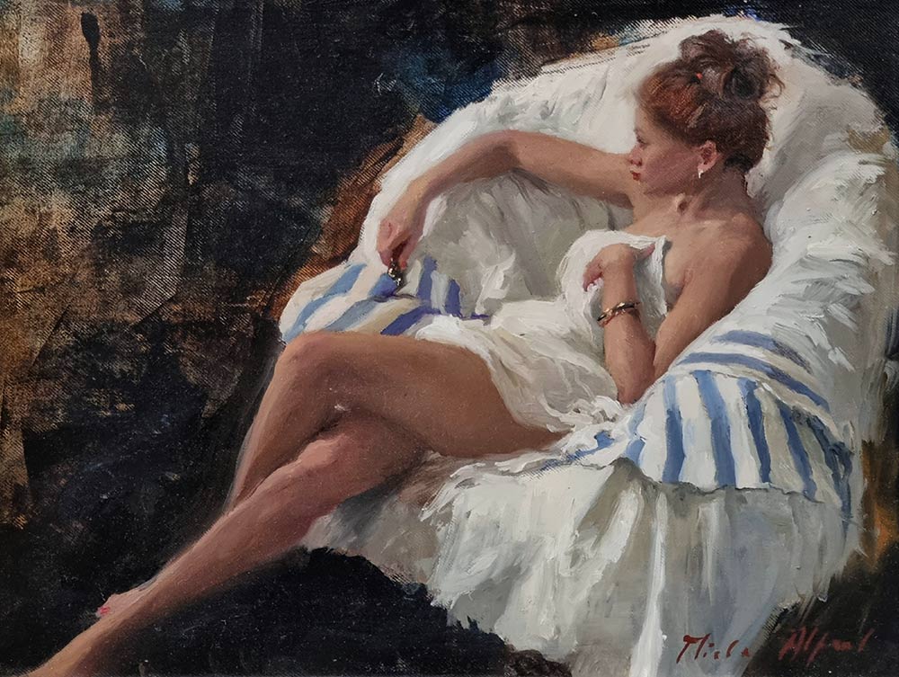 Seated Nude, Daylight By Michael Alford At Norton Way Gallery